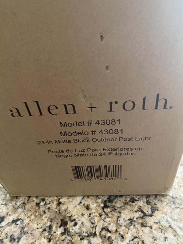allen + roth Davidson 24.625-in Matte Black Traditional Outdoor Light ...