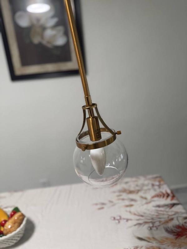 LNC Auisre 5 -Light 33.5'' Polished Gold and Bell Seeded Glass Modern ...