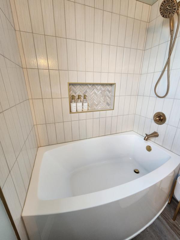 American Villa Cashmere Linen 4-in x 12-in Glazed Ceramic Floor and ...