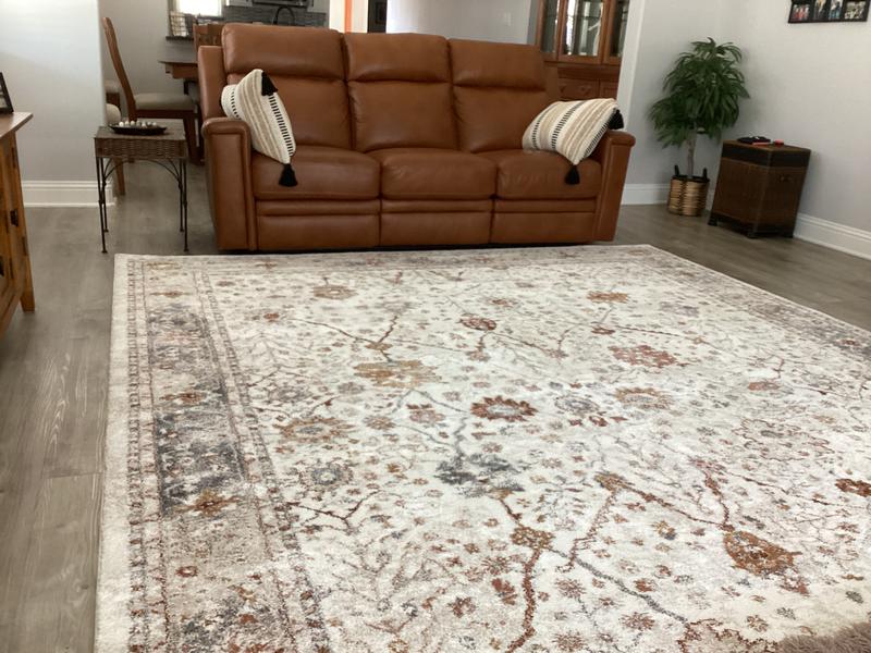 allen + roth with STAINMASTER Camille Border 8 X 10 (ft) Beige Indoor ...