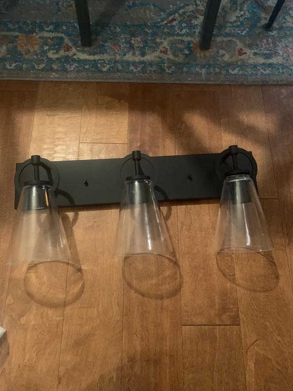 allen + roth Harnell 23-in 3-Light Matte Black Transitional Vanity ...