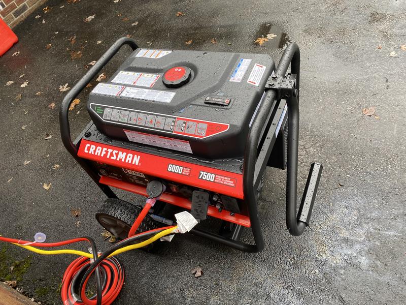 CRAFTSMAN Performance 7500 / 6000-Watt Single Fuel (Gasoline) Portable ...