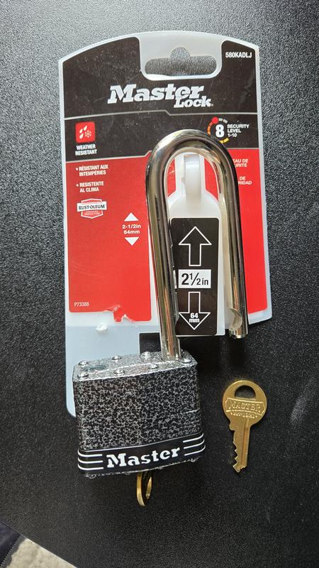 Master Lock Outdoor Keyed Padlock, 2-in Wide x 2-1/2-in Shackle Keyed ...