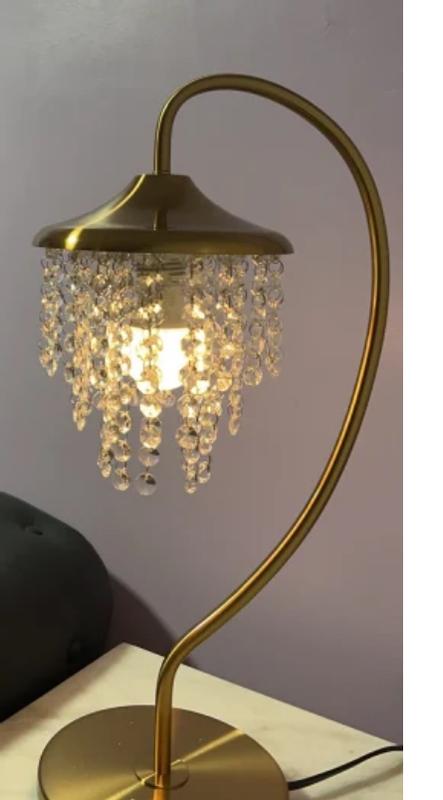 Parrot Uncle 21-in Gold LED Rotary socket Swing-arm Table Lamp with ...