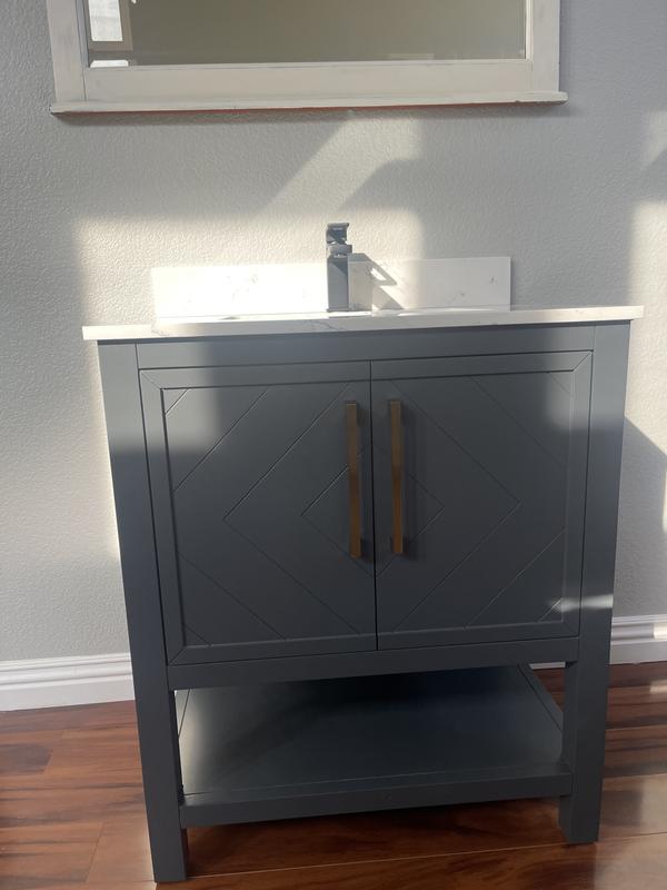 Origin 21 Quillian 30-in Carbon Grey Undermount Single Sink Bathroom ...