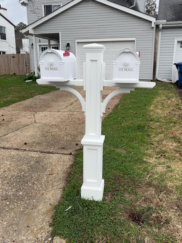 Postal Pro Post Mount White Plastic Large Mailbox PP1100WH at Lowes.com