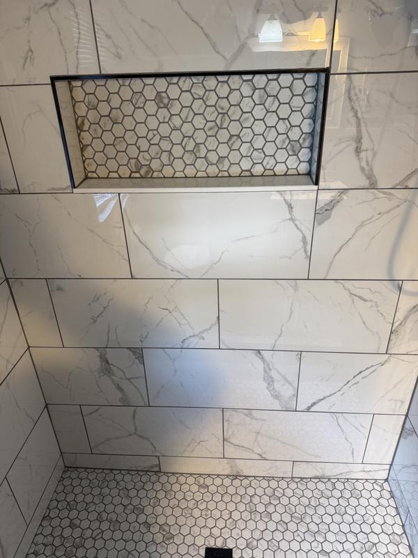 STAINMASTER Emperor Ash 12-in x 24-in Matte Porcelain Marble Look Floor ...