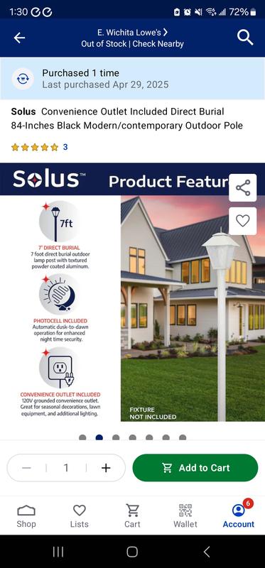 Solus 8-CNCA 96-in Bronze Modern/contemporary Outdoor Pole in the Post ...