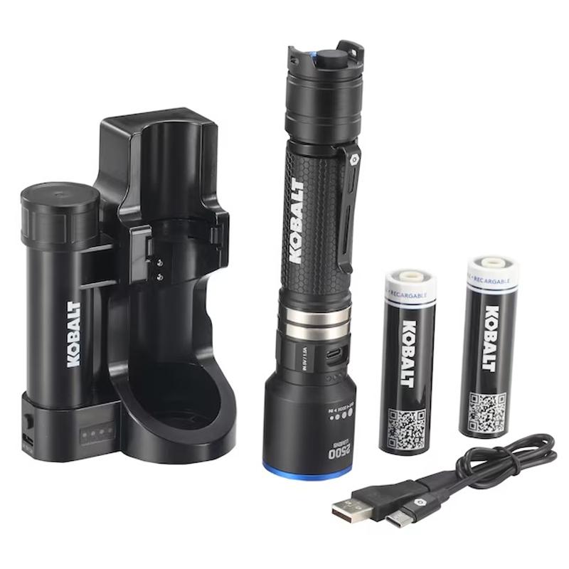 Kobalt 2500-Lumen 4 Modes LED Flashlight with Rechargeable with ...