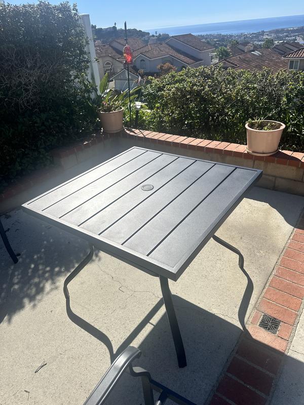 Nuu Garden 5 -Piece Black Patio Dining Set Iron Square Table with 4 ...