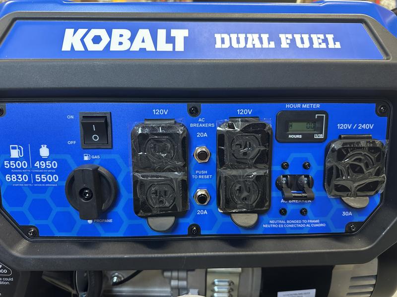Kobalt 49 State 6830 / 5500 -Watt Dual fuel Portable Generator in the ...