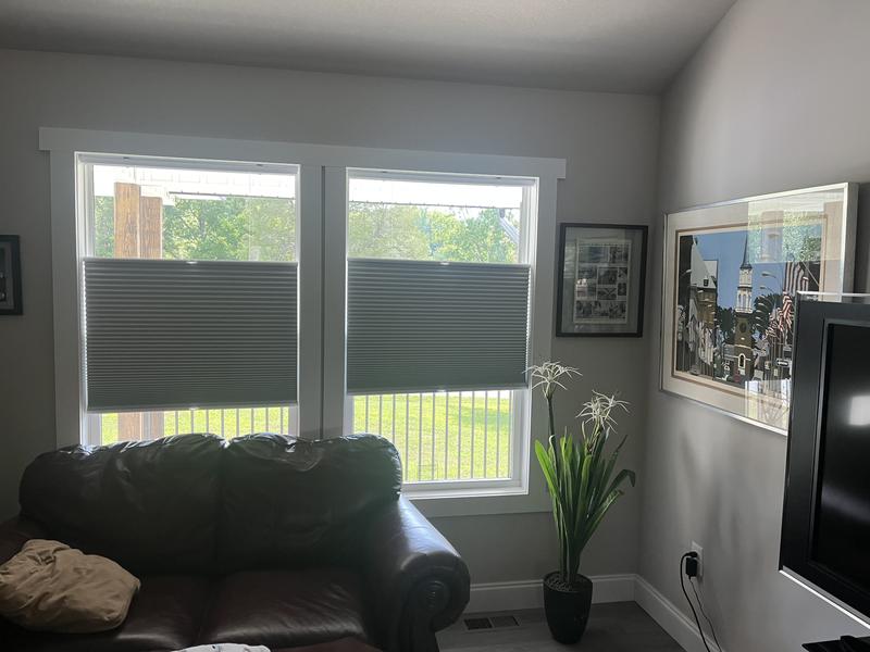 allen + roth 47-in x 72-in Gray Room Darkening Blackout Cordless Top ...