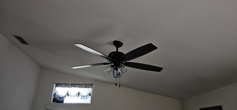 Hunter Dondra 60-in Brushed Nickel with Light Gray Oak Blades LED ...