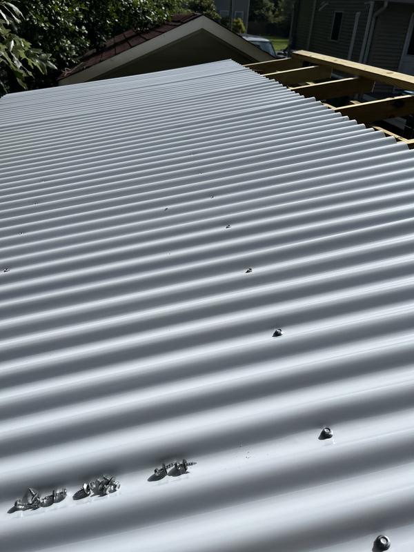 SUN 'N RAIN PALRAM 2.2-ft x 6-ft Corrugated White PVC plastic Roof ...