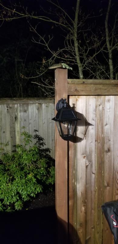 allen + roth Solar Wall Lantern 1-Light 14.37-in H Matte Black Solar ...