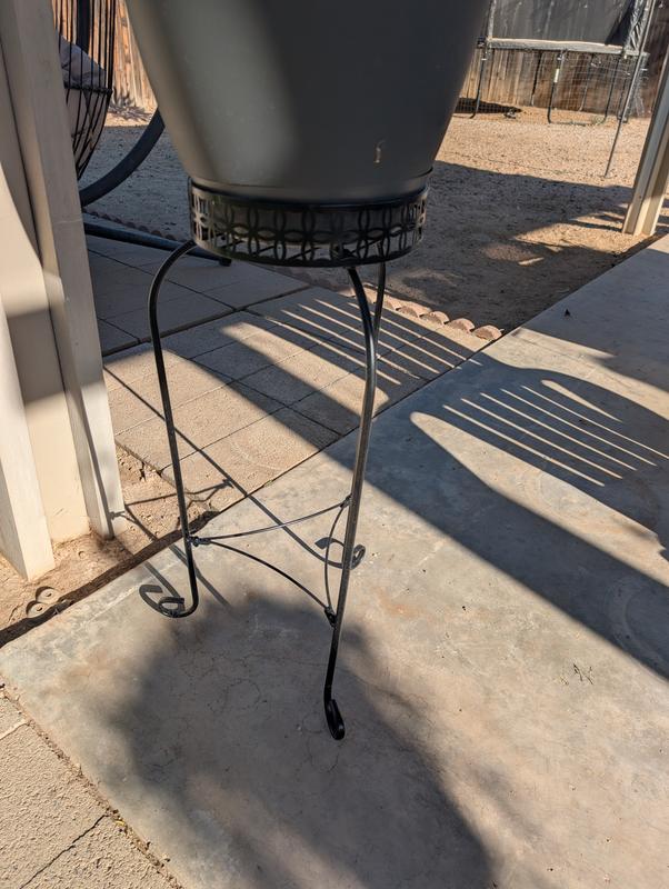 allen + roth 27.3-in H x 10-in W Black Indoor/Outdoor Round Steel Plant ...
