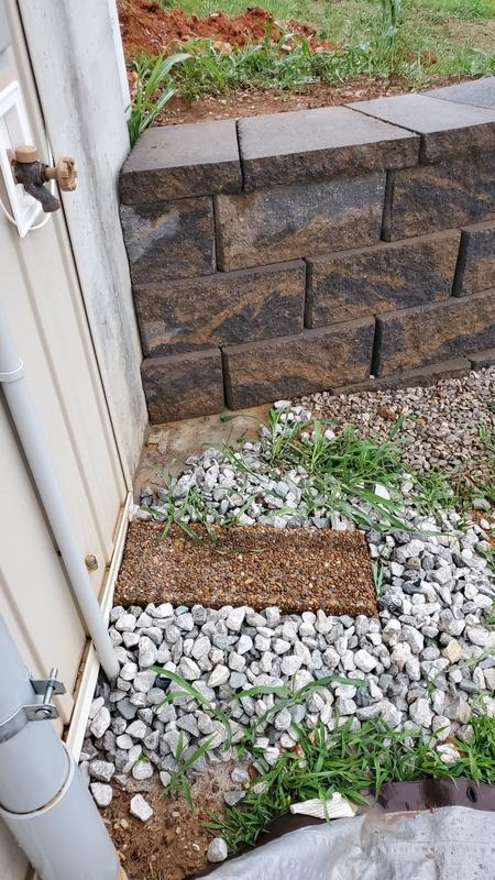 Concrete 24-in Exposed River Gravel Splash block in the Downspouts ...