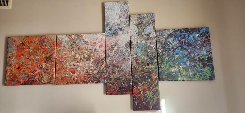 Designart Gold Wood Floater frame 40-Inches H x 30-Inches W Modern ...