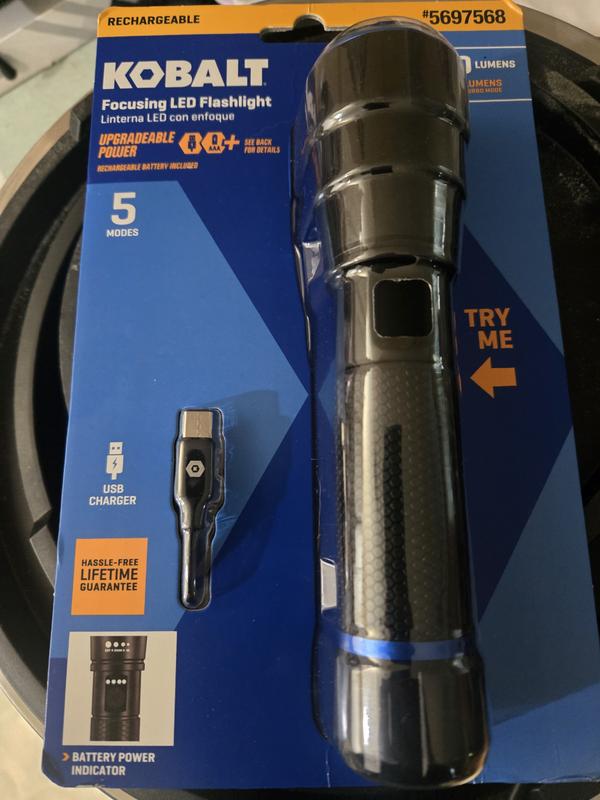 Kobalt 3000-Lumen 4 Modes LED Flashlight with Rechargeable with ...