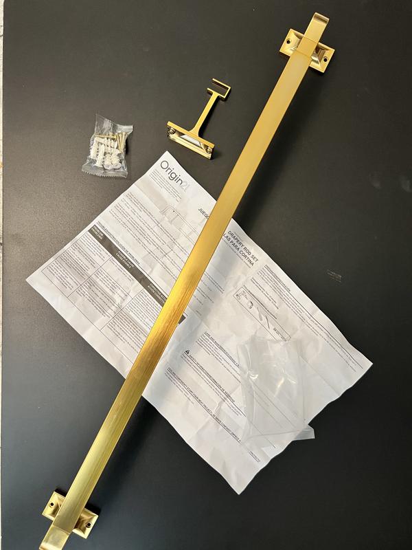 Origin 21 36-in to 72-in Brushed Gold Iron Corner Curtain Rod with ...