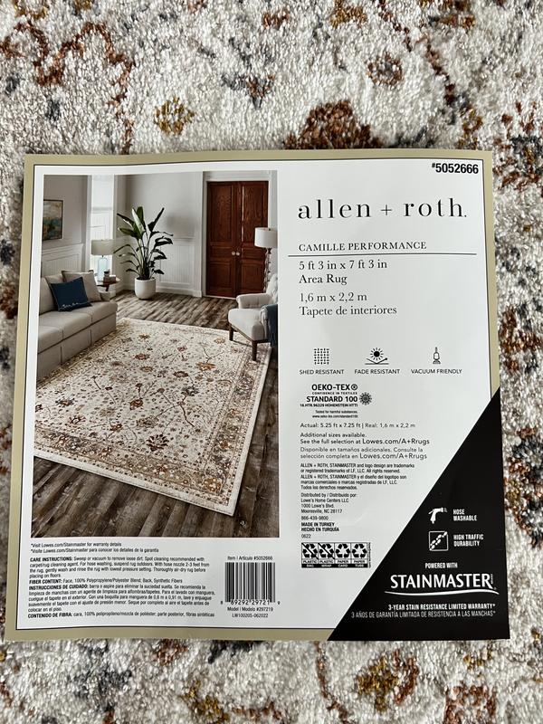 allen + roth with STAINMASTER Camille Border 8 X 10 (ft) Beige Indoor ...