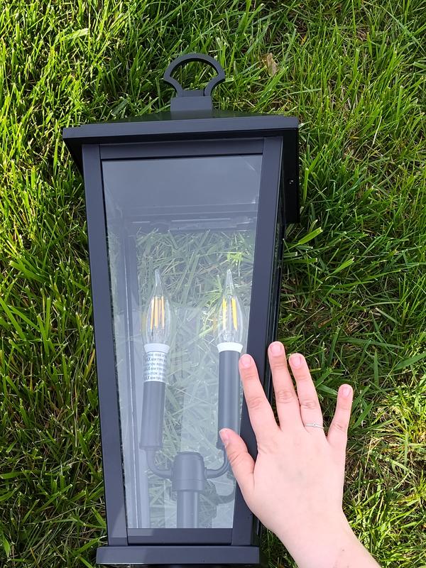 allen + roth Davidson 24.625-in Matte Black Traditional Outdoor Light ...