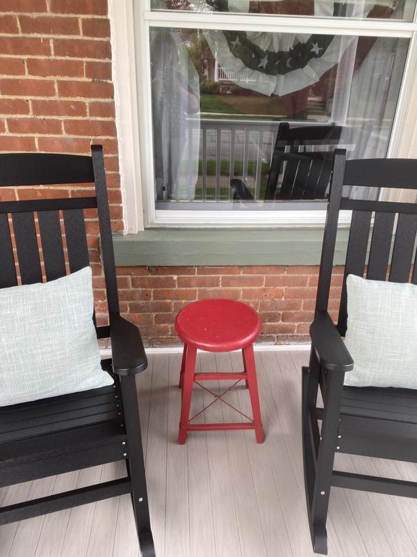DuroGreen Icon White Hdpe Frame Rocking Chair with Solid Seat CR4322WH ...