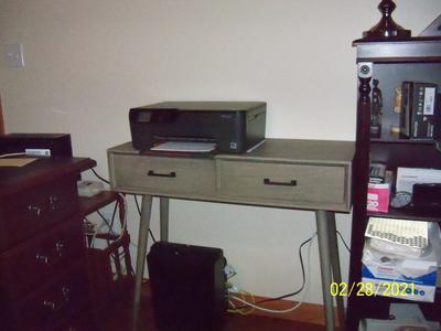 allen + roth 33.75-in Brown Modern/Contemporary Writing desk in the ...