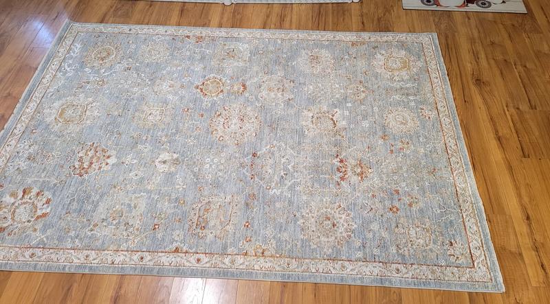 allen + roth Miriam 9 X 12 (ft) Light Blue Indoor Floral/Botanical Area ...