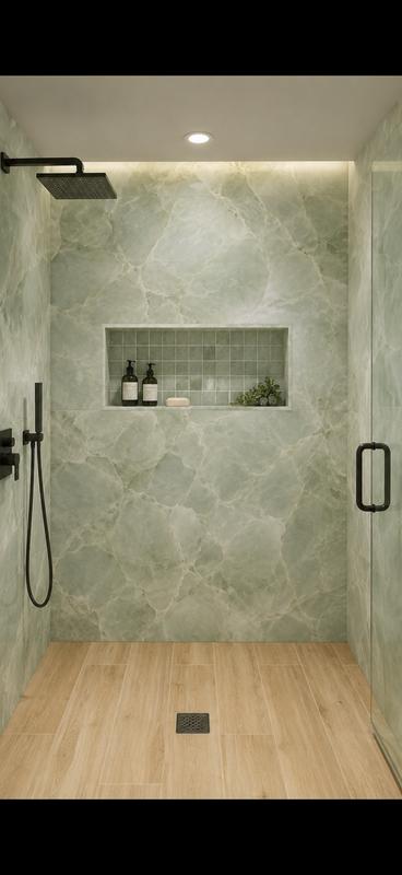 The Tile Life Geo Lush Jade 24-in x 48-in Polished Porcelain Marble ...