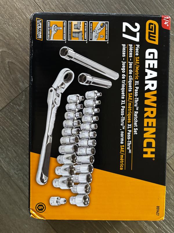 GEARWRENCH 27-Piece Standard (SAE) and Metric Polished Chrome Mechanics ...