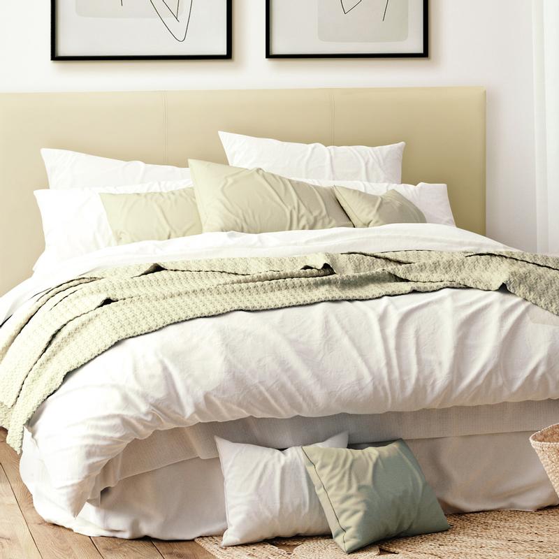 Camden Isle Queen Beige Platform Bed with Headboard in the Beds ...