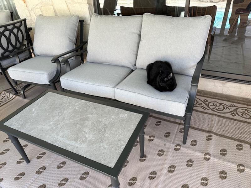 Shop allen + roth Thomas Lake 4-Piece Patio Conversation Set with Red ...