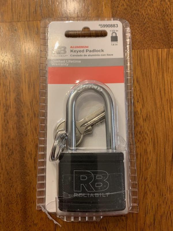 RELIABILT Keyed Padlock, 1-5/8-in Wide x 1-1/2-in Shackle in the ...