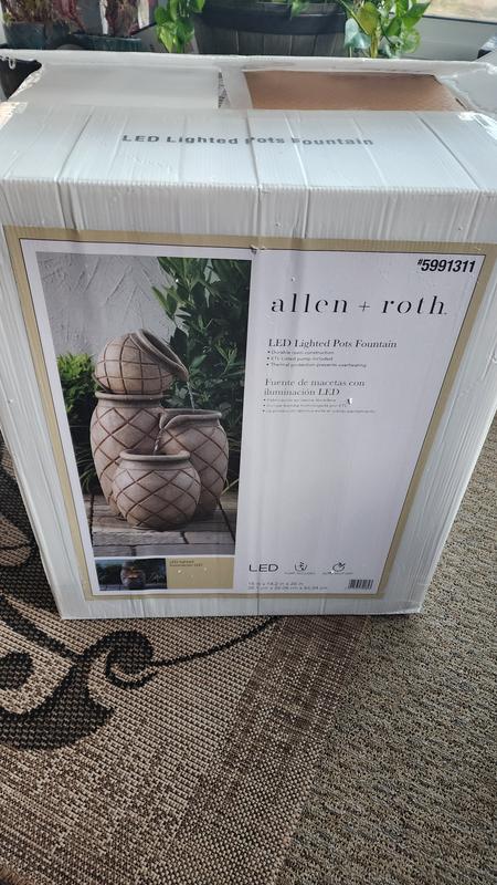 allen + roth 26-in H Resin Electric Powered Tiered Outdoor Fountain ...