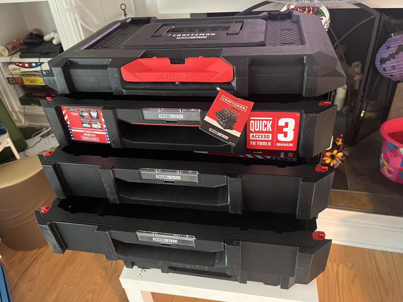 CRAFTSMAN TRADESTACK 21.5-in W x 15.4-in H x 13.85-in D 3-Drawer Black ...