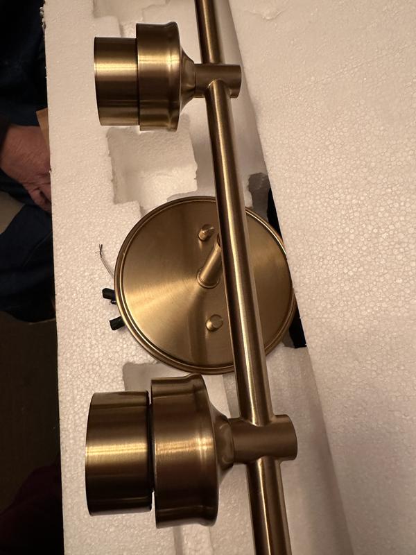 KAWOTI Zea 30-in 4-Light Antique Brass Modern/Contemporary Vanity Light ...
