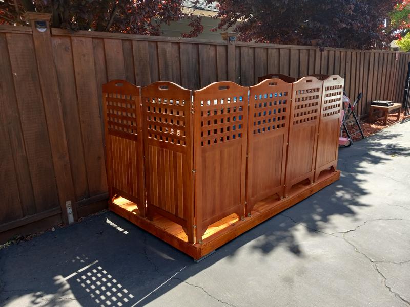 VIFAH 94-in W x 46-in H Natural Acacia Outdoor Privacy Screen V163 at ...