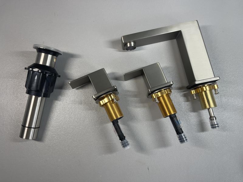 FURUISI Brushed Gold Widespread 2-Handle Bathroom Sink Faucet with ...