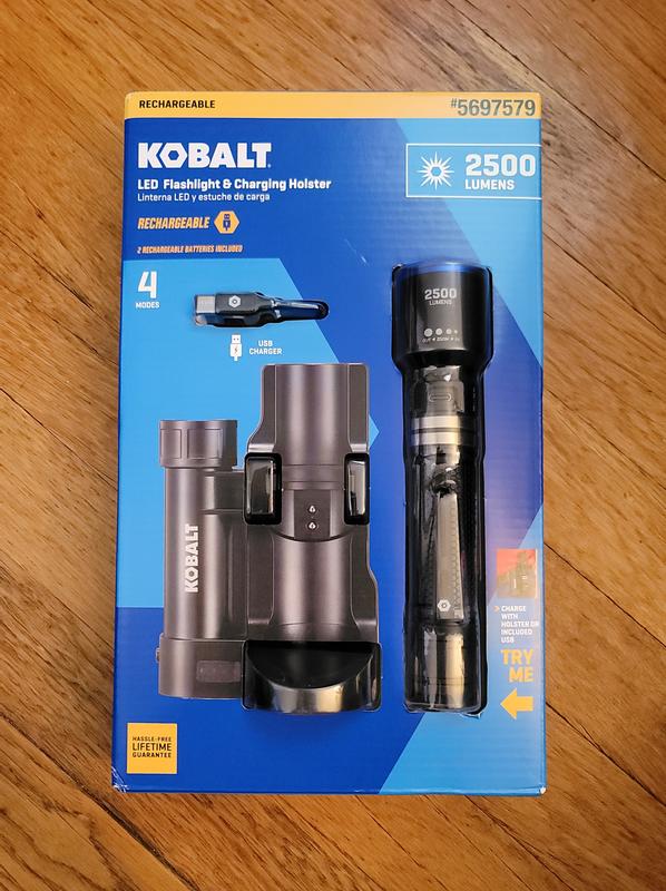 Kobalt 2500-Lumen 4 Modes LED Flashlight with Rechargeable with ...
