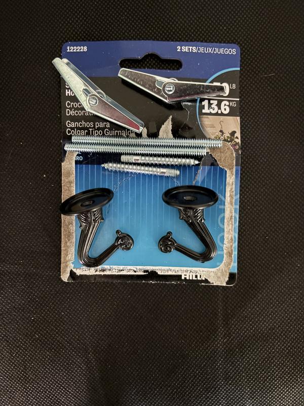 Hillman 4-in Black Steel Swag Hook (2-Pack) 122228 at Lowes.com