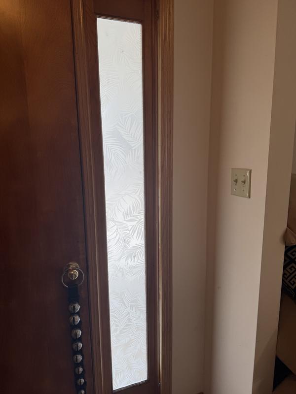 Style Selections Etched Palm Sidelight 12-in x 73-in Privacy Decorative ...