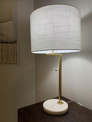 JONATHAN Y Alyssa Minimalistic Metal/Marble 24.5-in Black LED Pull ...