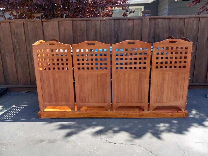 VIFAH 94-in W x 46-in H Natural Acacia Outdoor Privacy Screen V163 at ...