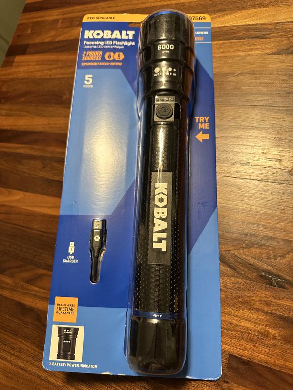 Kobalt 6000-Lumen 5 Modes LED Flashlight with Rechargeable with ...