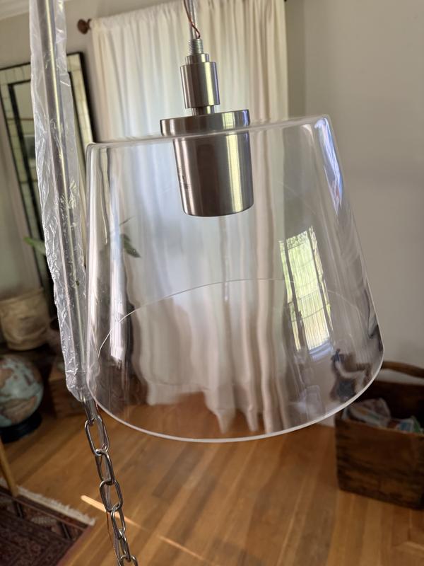 allen + roth Evans 1 -Light Brushed Nickel Transitional Clear glass ...