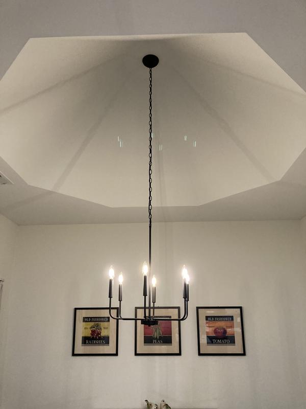 LNC Askrlessi 8 -Light Distressed Bronze Bare bulb Metal Chandelier in ...