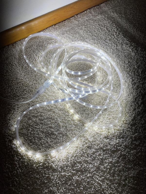 GE Random Sparkle 216-Light 19.6-ft White Integrated LED Christmas Tape ...