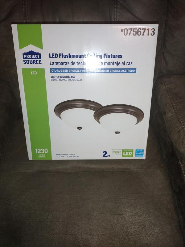 Project Source Bronze LED Flush Mount Light ENERGY STAR MXL1118-L22 ...