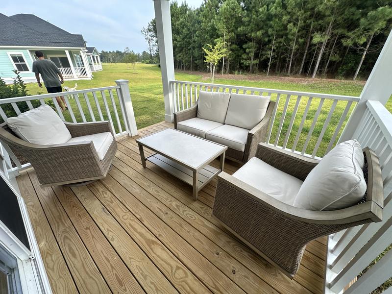 allen + roth Rosedale Set of 2 Wicker Tan Steel Frame Swivel rocker ...
